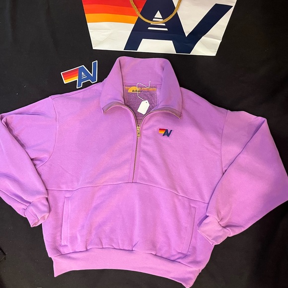 Aviator Nation | Tops | Nwt Aviator Nation Logo Embroidery Half Zip ...